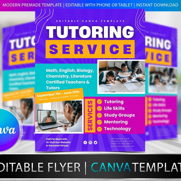 Tutoring Flyer - Etsy
