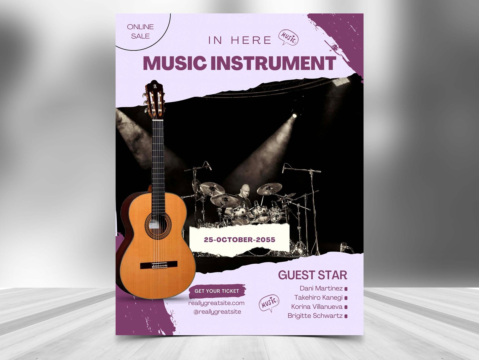 MUSIC INSTRUMENT FLYER Diy, Editable Canva Template, Printable & Social ...