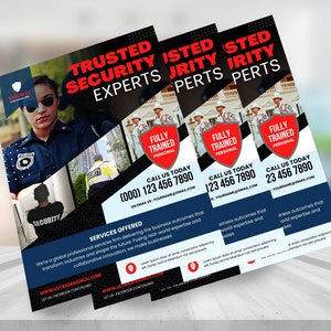 SECURITY SERVICE FLYER Diy Editable Canva Template Printable - Etsy