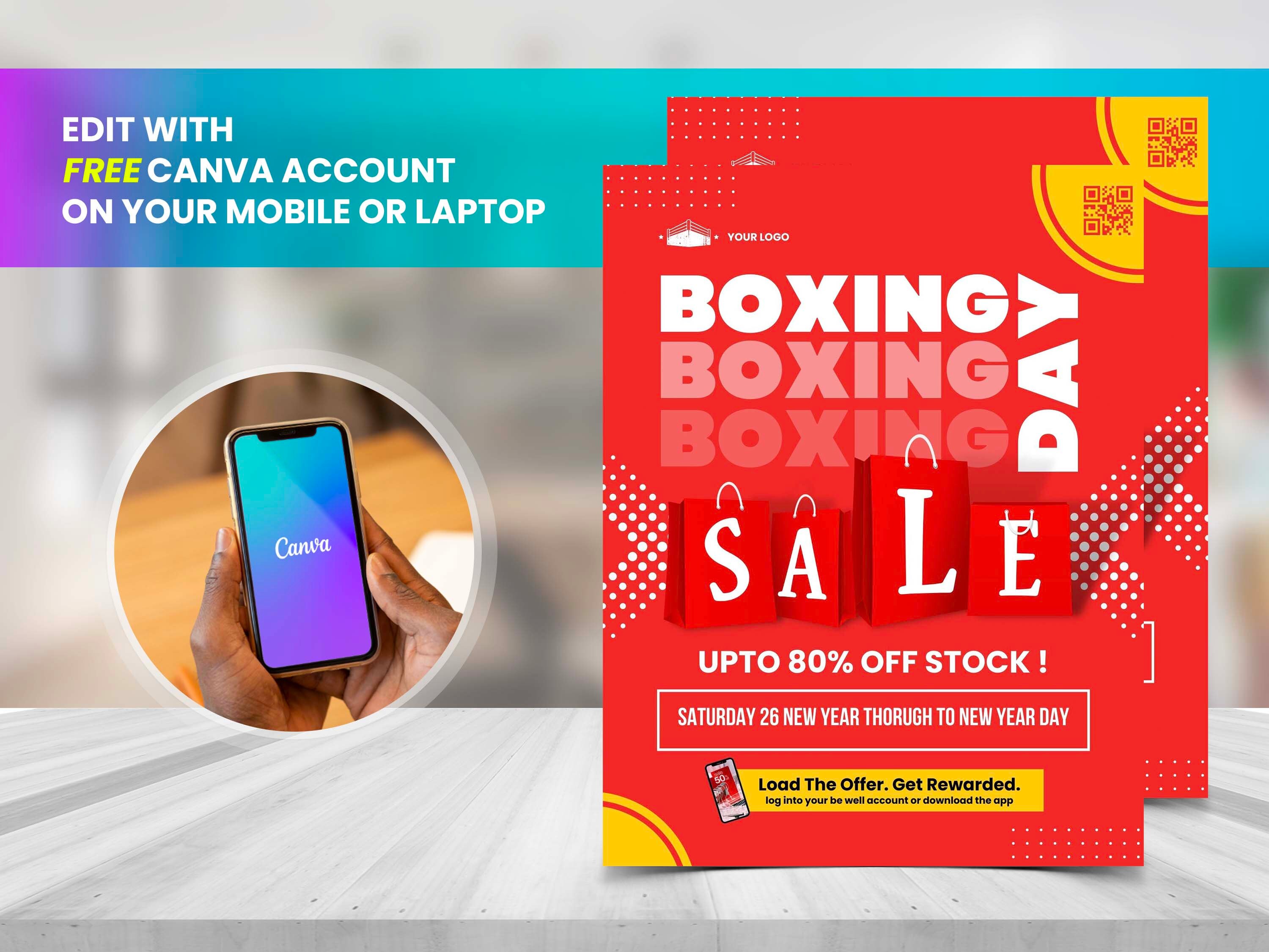 BOXING DAY FLYER Diy Editable Canva Template, Printable & Social Media ...