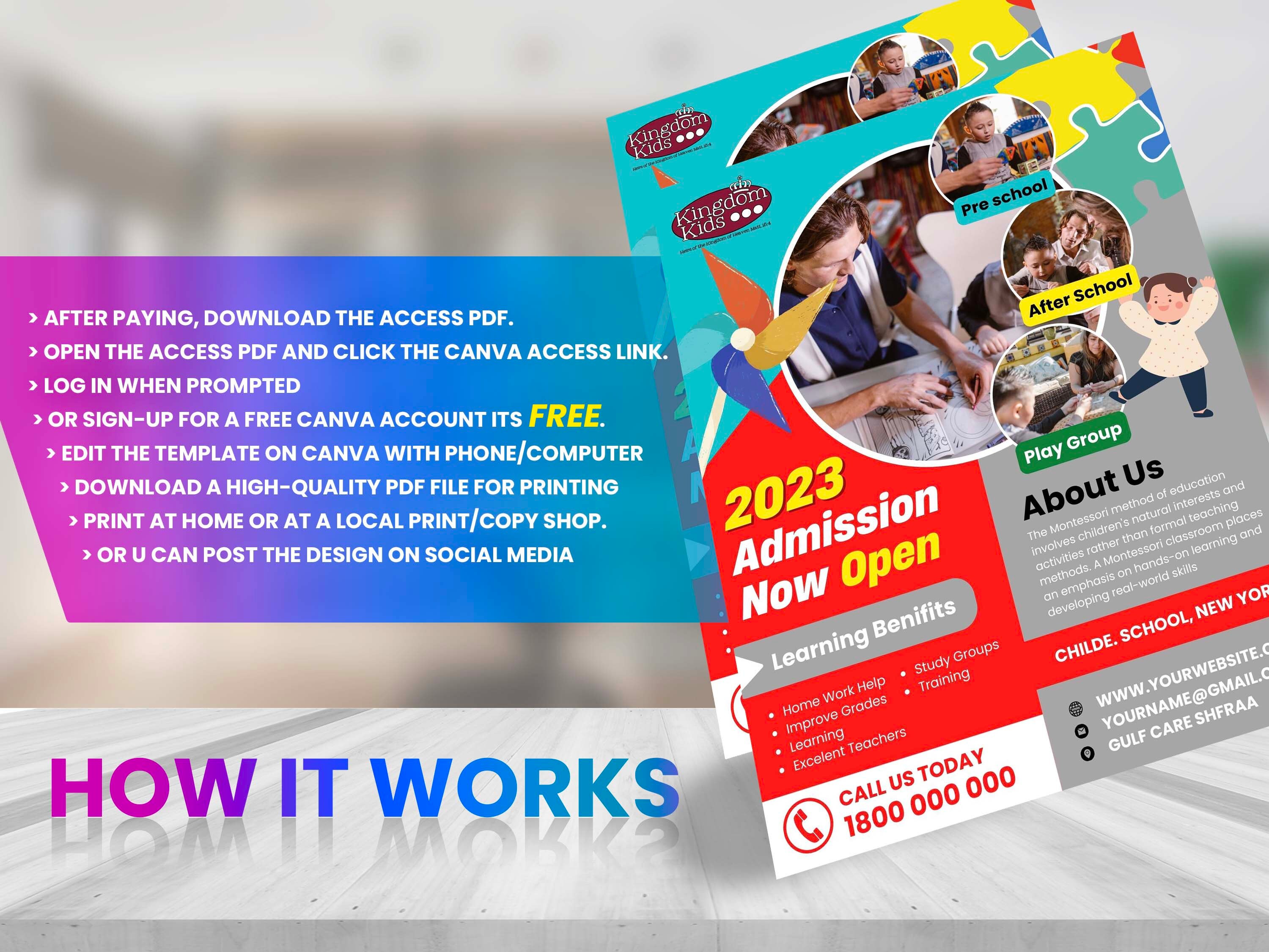 MONTESSORI FLYER DIY Editable Canva Template, Printable & Social Media ...