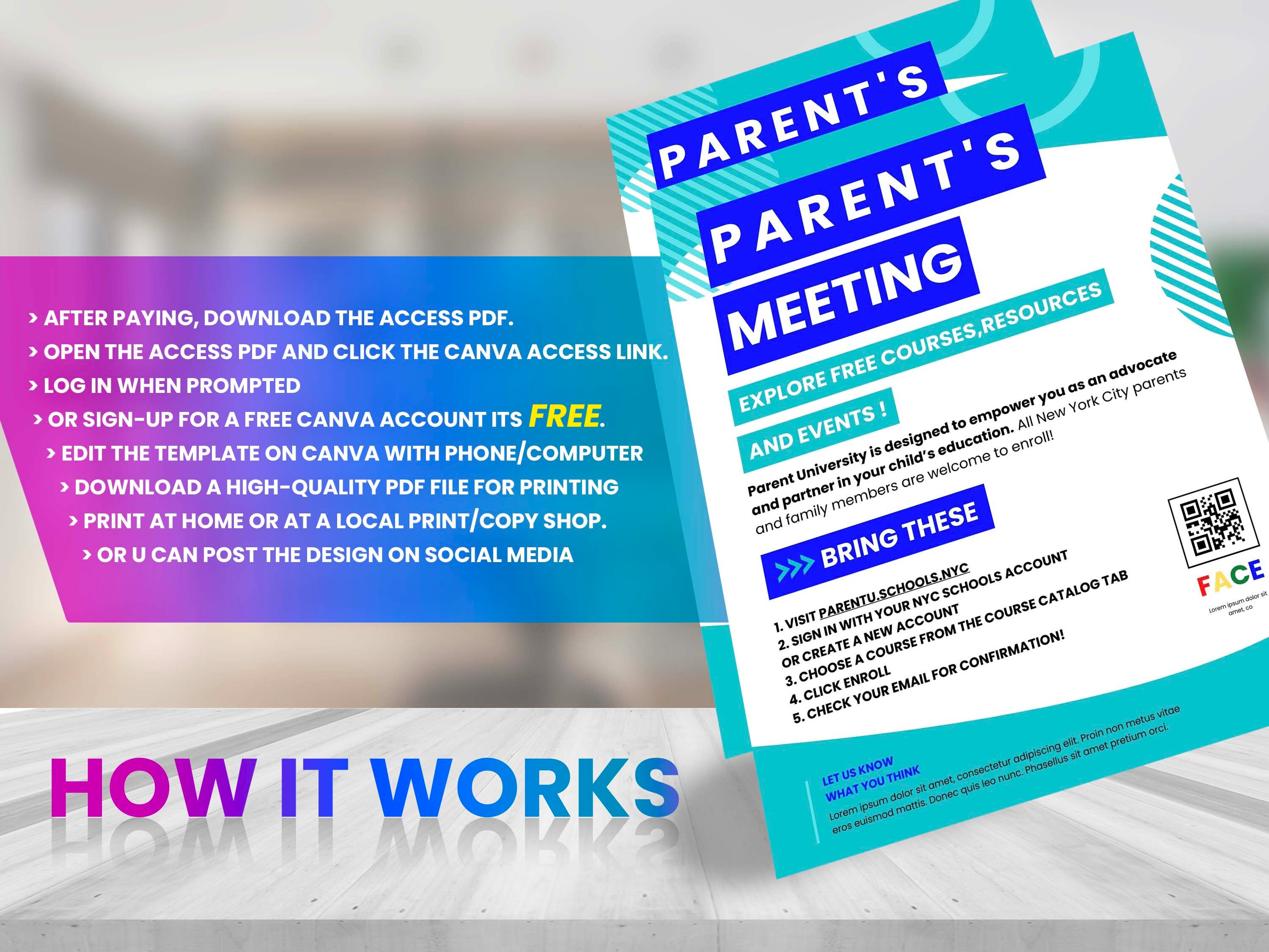 PARENTS MEETING FLYER Diy Editable Canva Template, Printable & Social ...