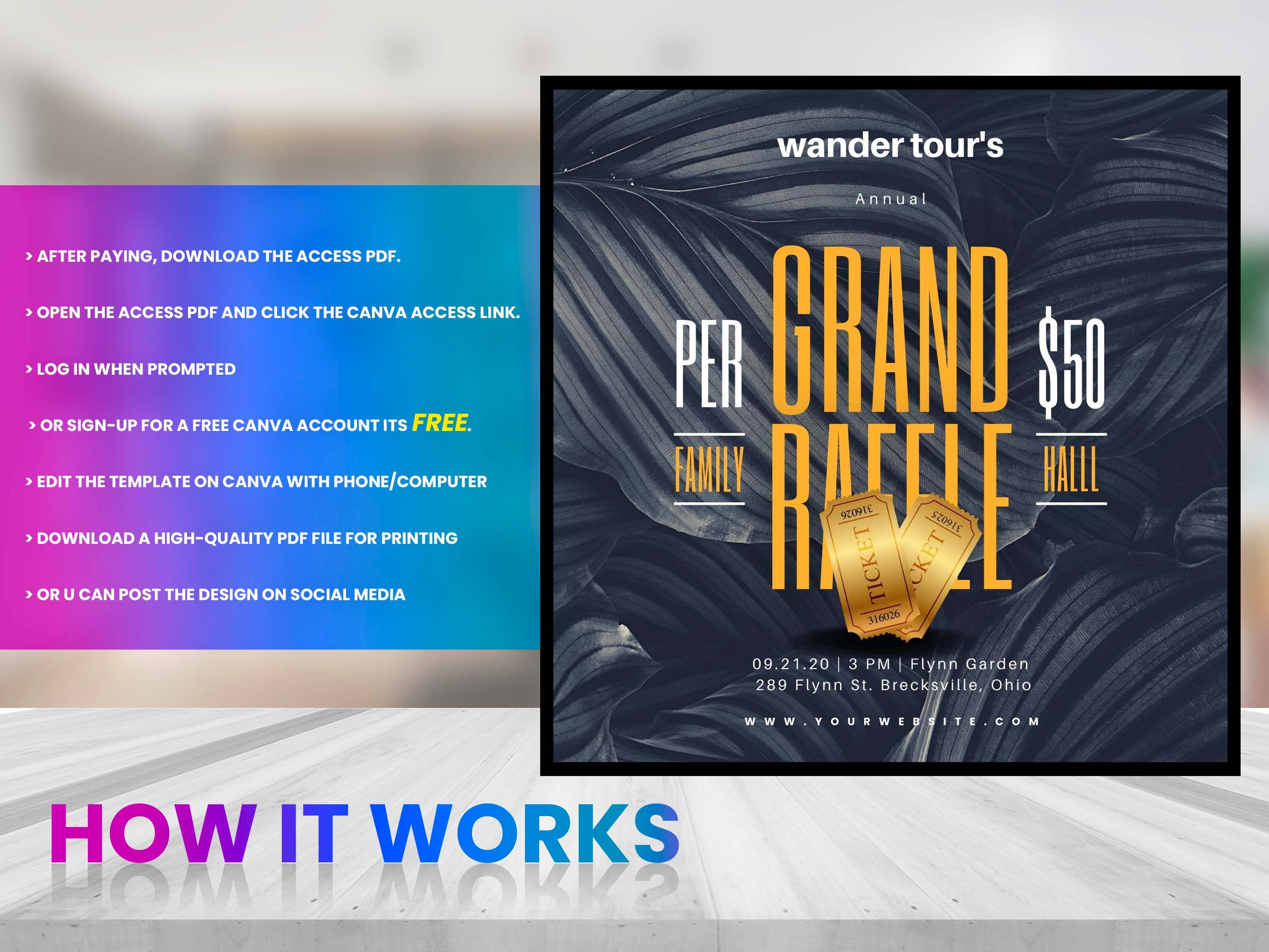 FOUNDRAISER FLYER DIY Editable Canva Template, Printable & Social Media ...