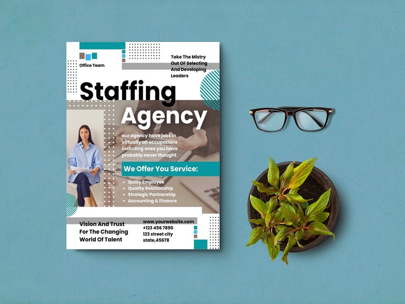STAFFINF AGENCY FLYER Diy Editable Canva Template, Printable & Social ...