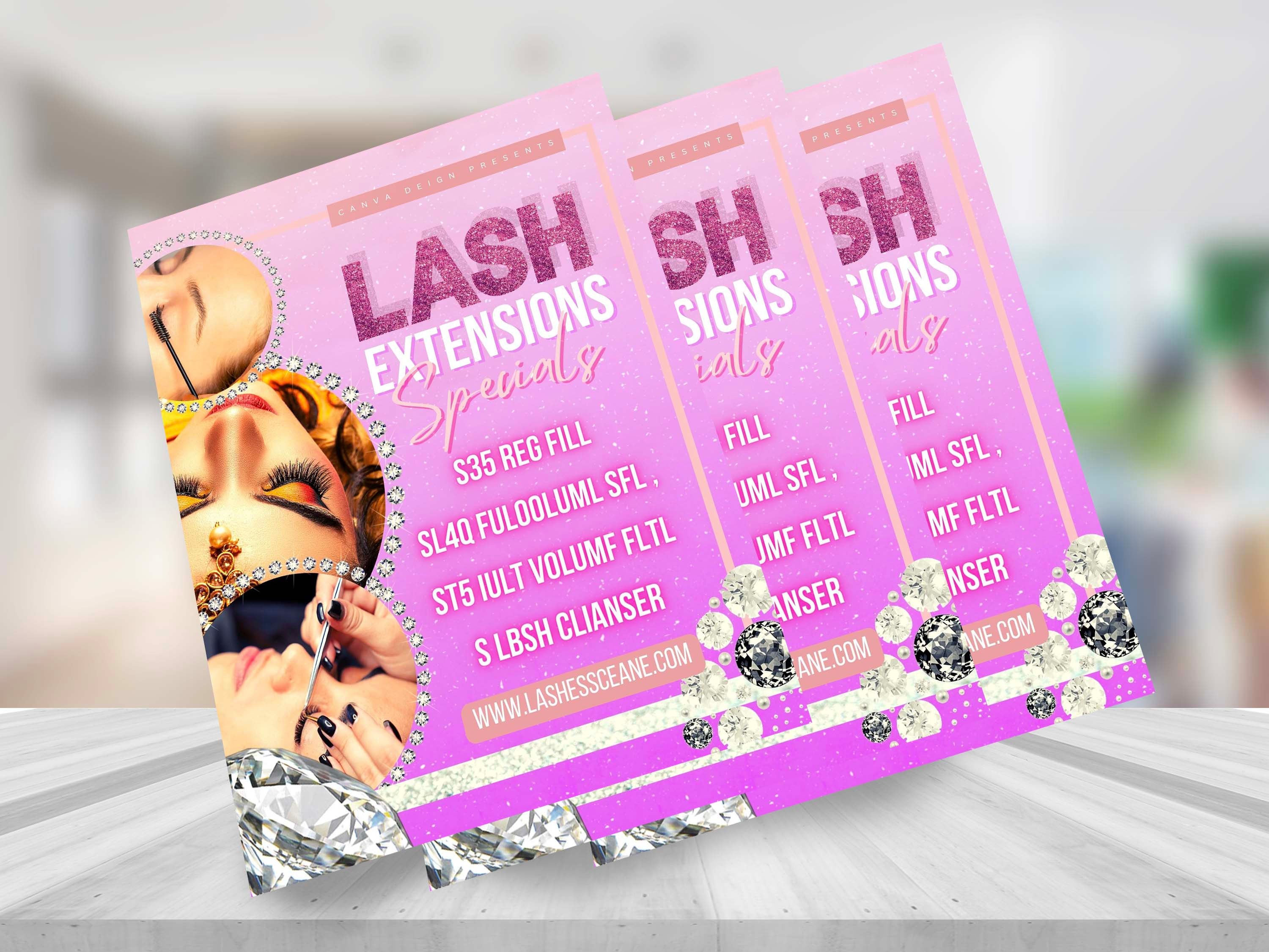 LASH EXTENSIONS FLYER , Diy Editable Canva Template, Printable & Social ...