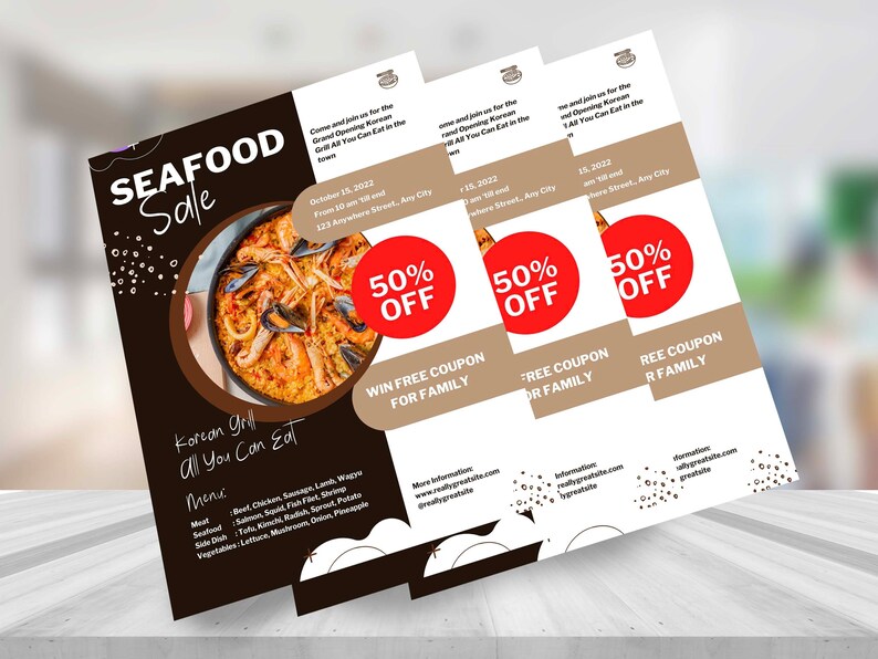 SEA FOOD SALE Flyer Diy Editable Canva Template, Printable & Social ...