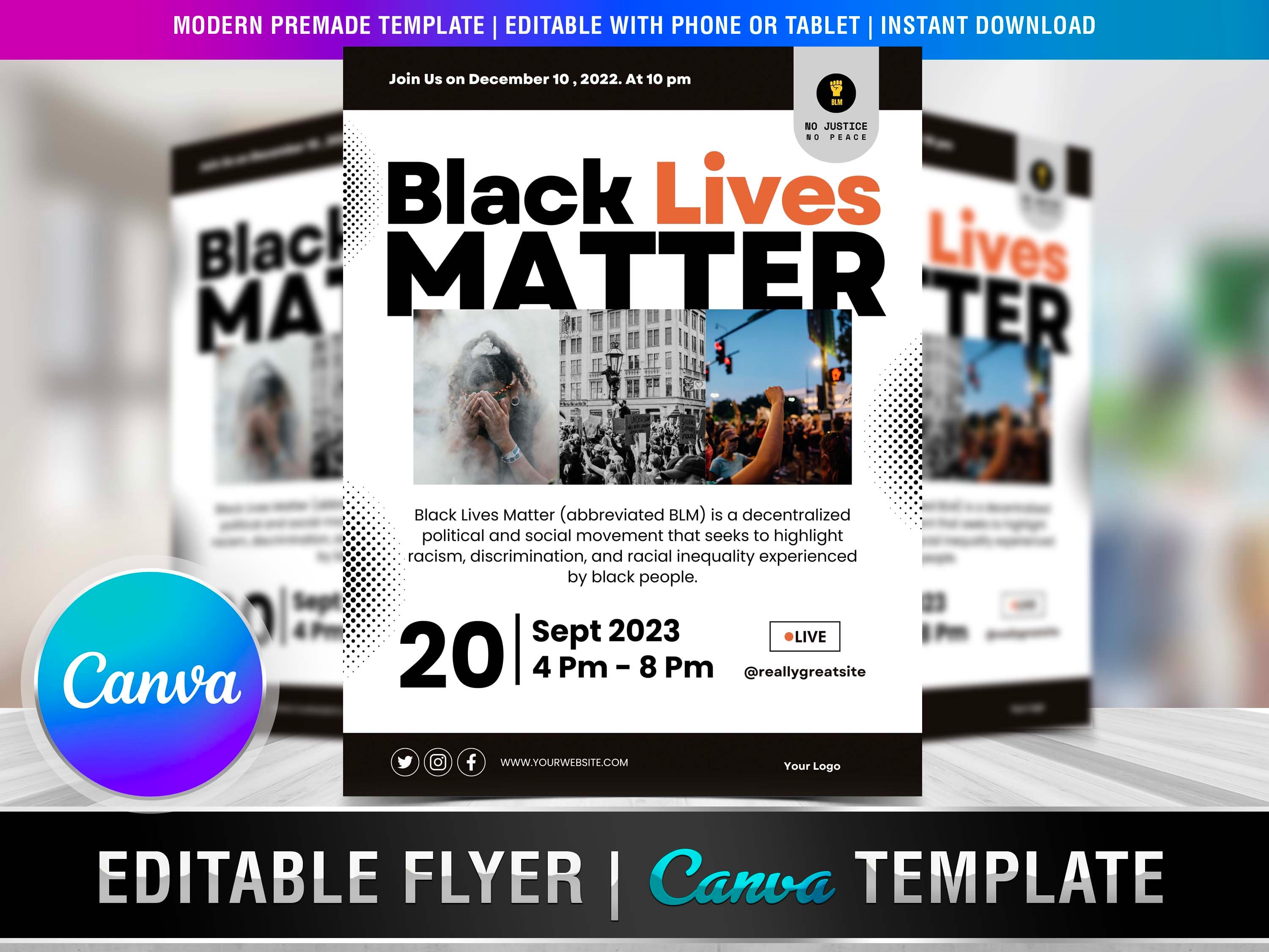 BLACK HISTORY MONTH Flyer Diy Editable Canva Template, Printable ...