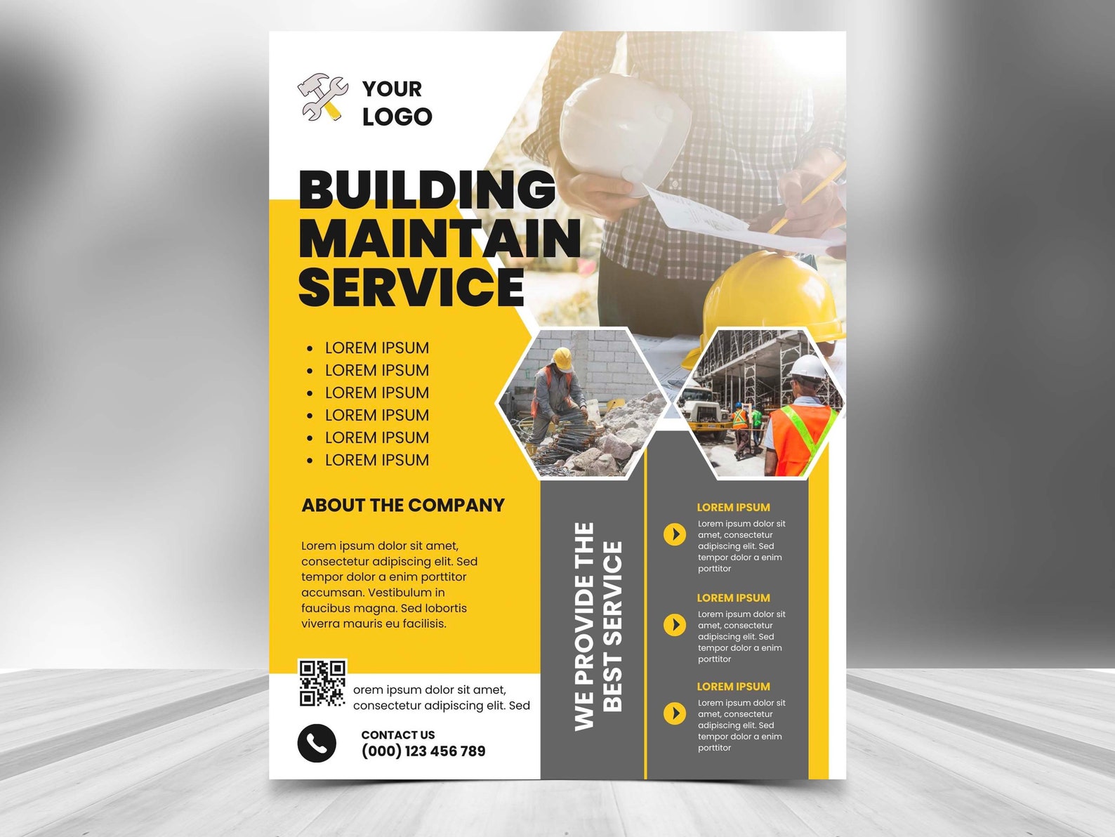 BUILDING MAINTENANCE SERVICE Flyer, Diy Editable Canva Template, Printable & Social Media Expert ...
