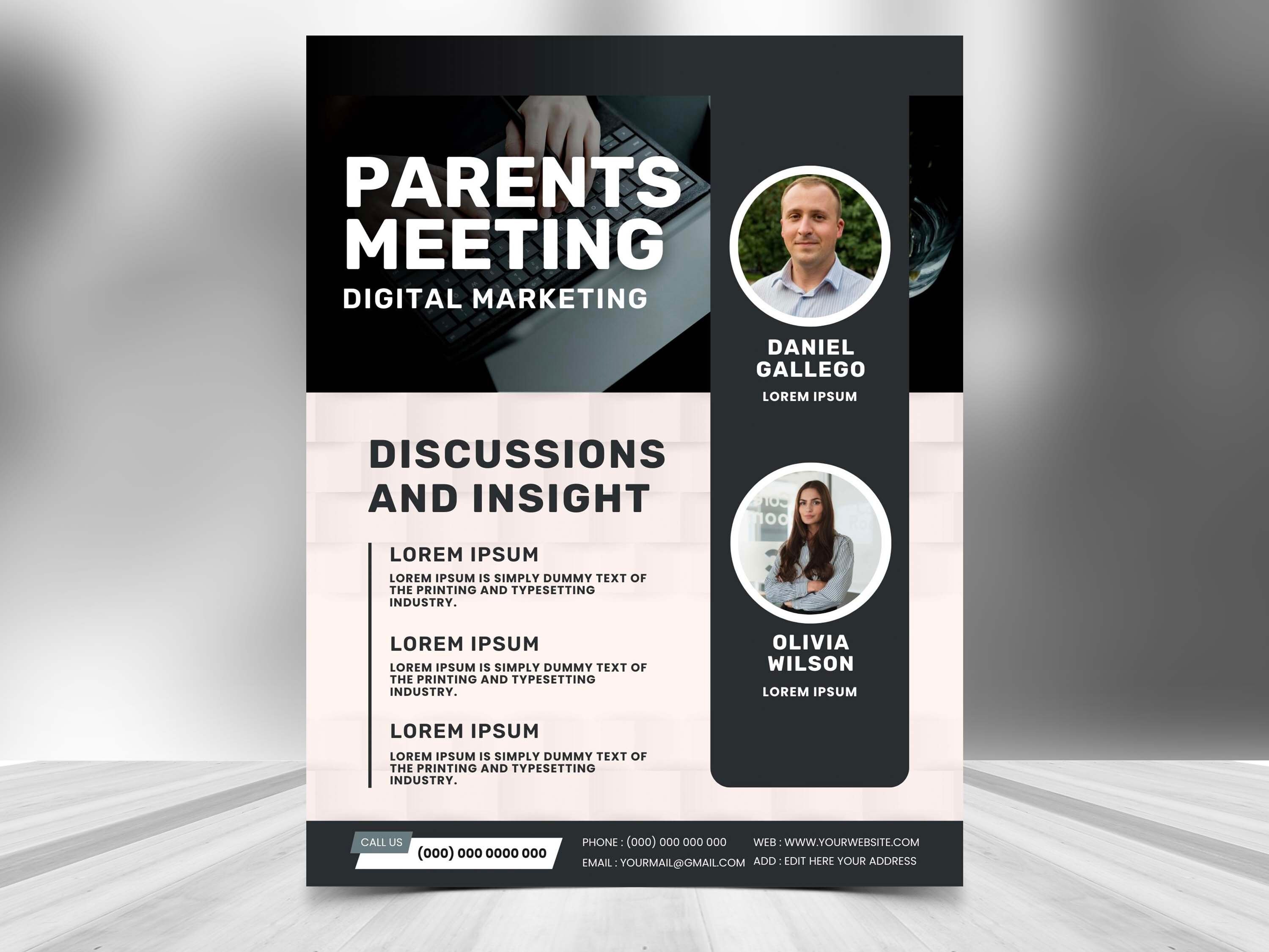 PARENTS MEETING FLYER Diy Editable Canva Template, Printable & Social ...