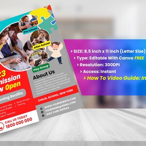 MONTESSORI FLYER DIY Editable Canva Template, Printable & Social Media ...