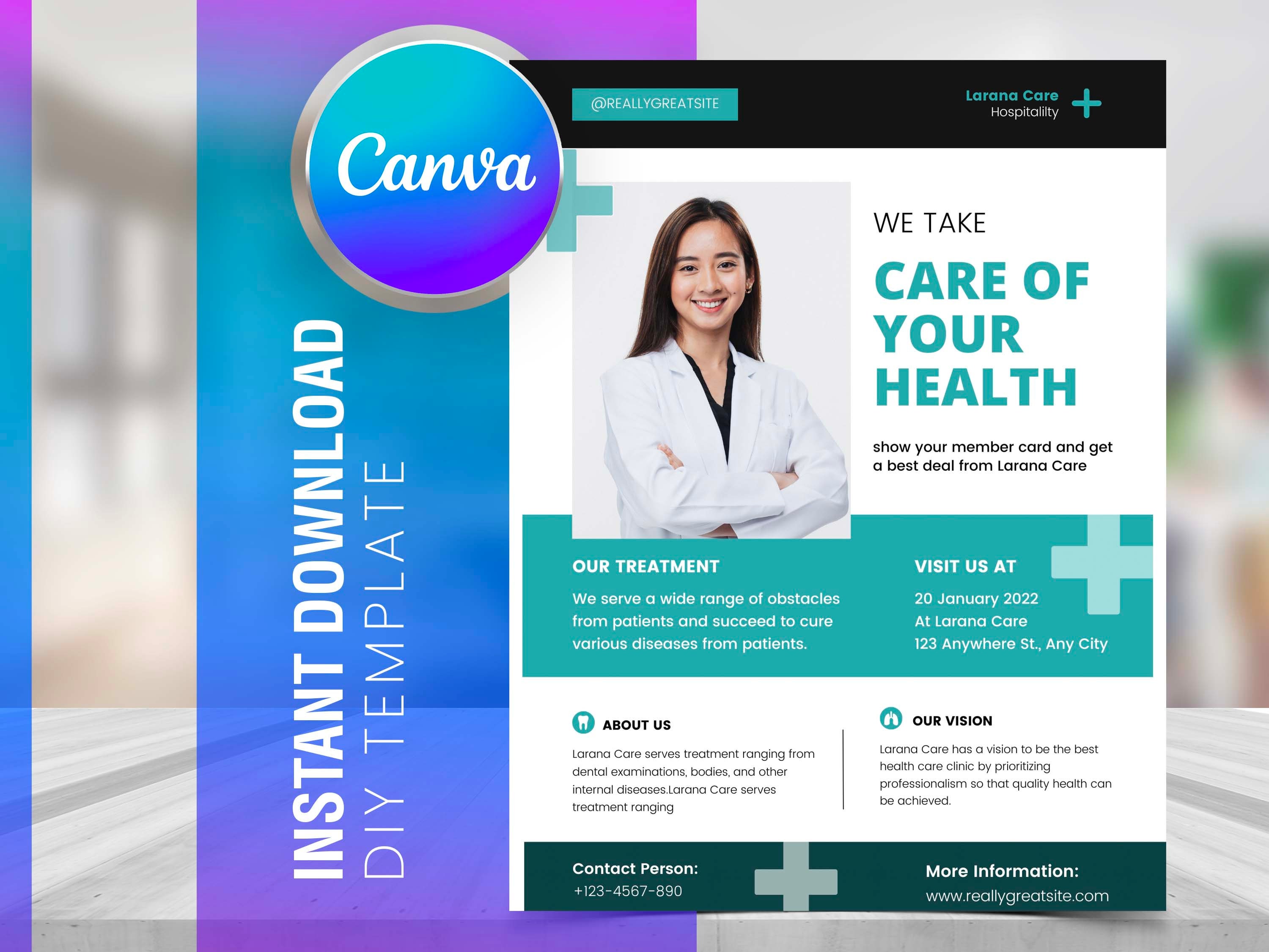 DOCTOR FLYER DIY Editable Canva Template, Printable & Social, Nurse ...