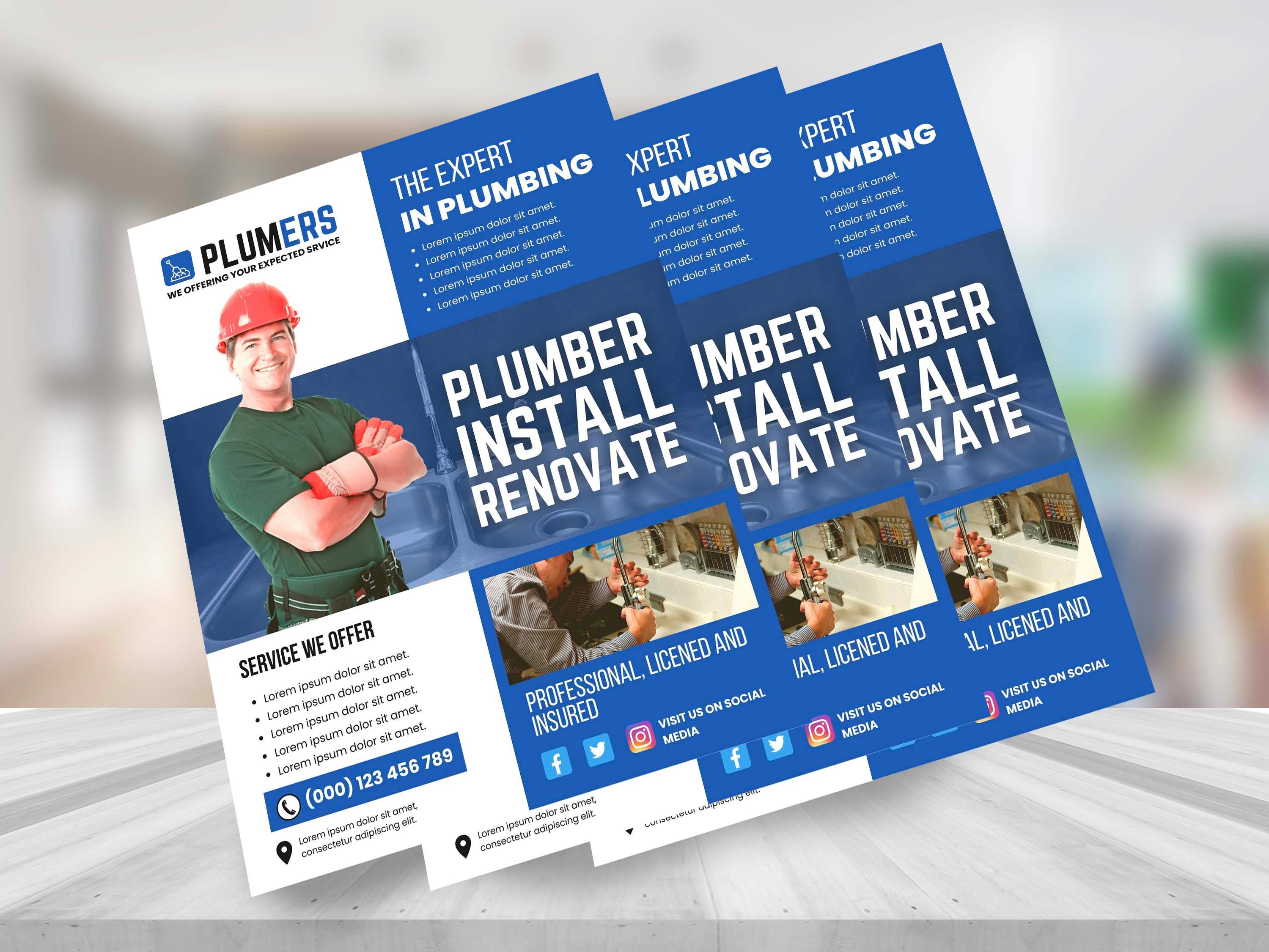 PLUMBER SERVICE FLYER Diy Editable Canva Template Printable - Etsy
