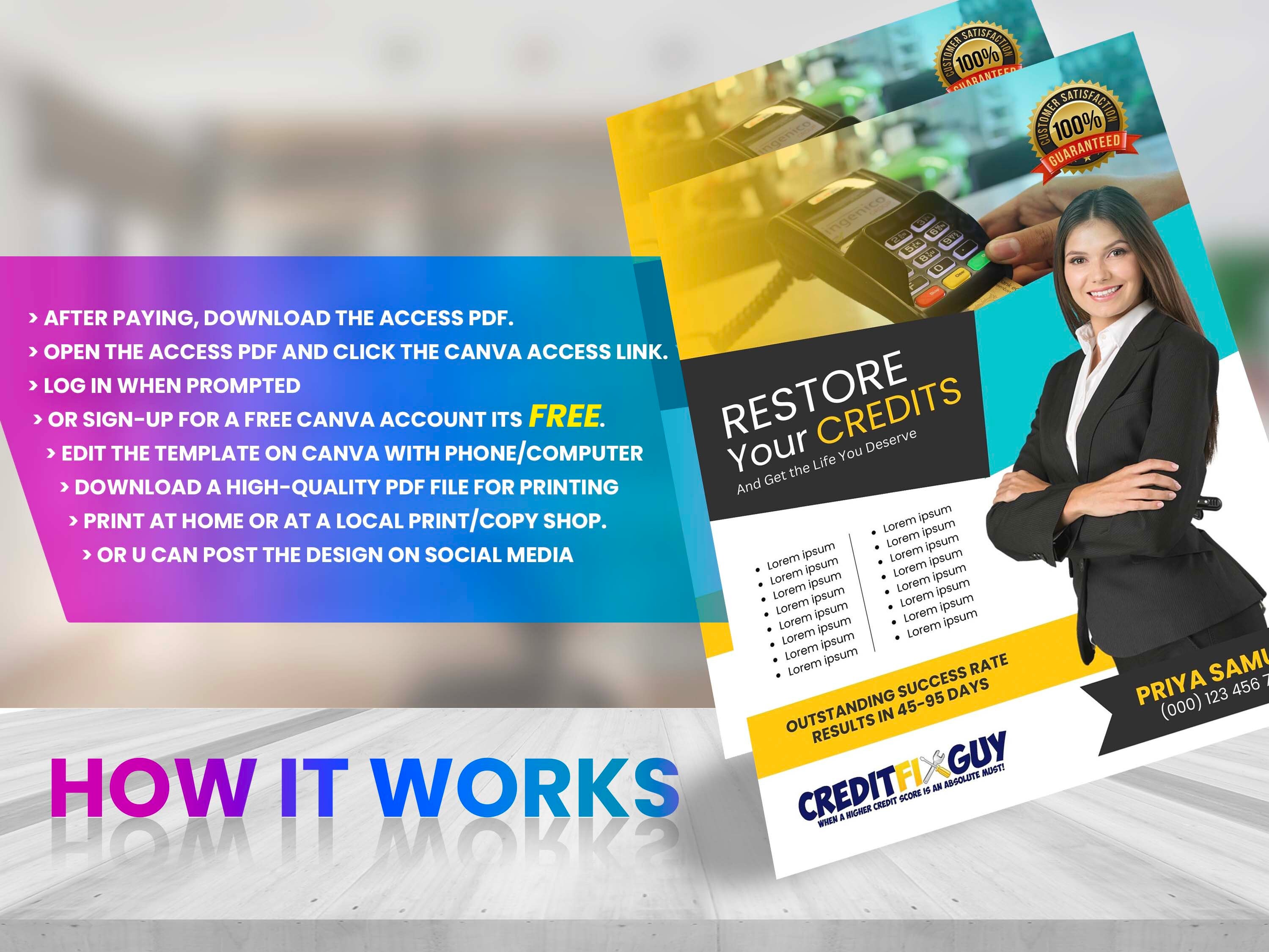 CREDIT REPAIR SERVICE, Diy Editable Canva Template, Printable & Social ...