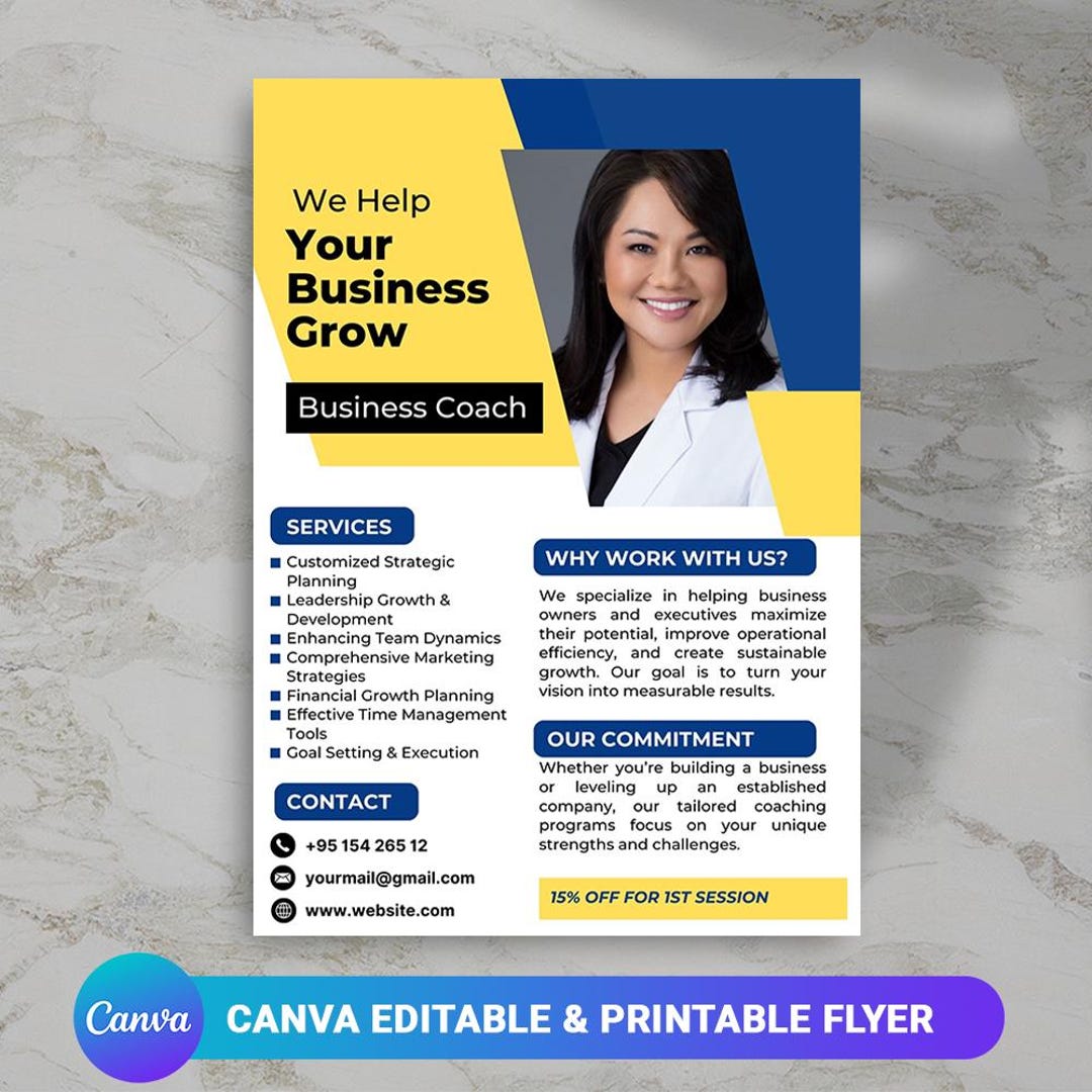 Business Coach Flyer, DIY Flyer Template Design, Business Coaching ...