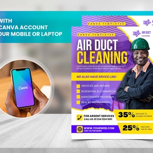 AIR DUCT CLEANING Flyer Diy Editable Canva Template, Printable & Social ...