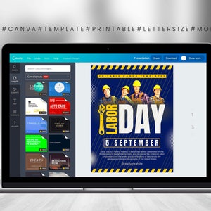 LABOR DAY FLYER Diy, Editable Canva Template, Printable & Social Media ...