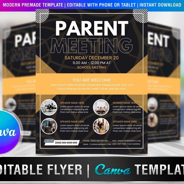 Parent Meeting Flyer - Etsy