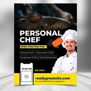 PERSONAL CHEF FLYER Diy, Editable Canva Template, Printable & Social ...