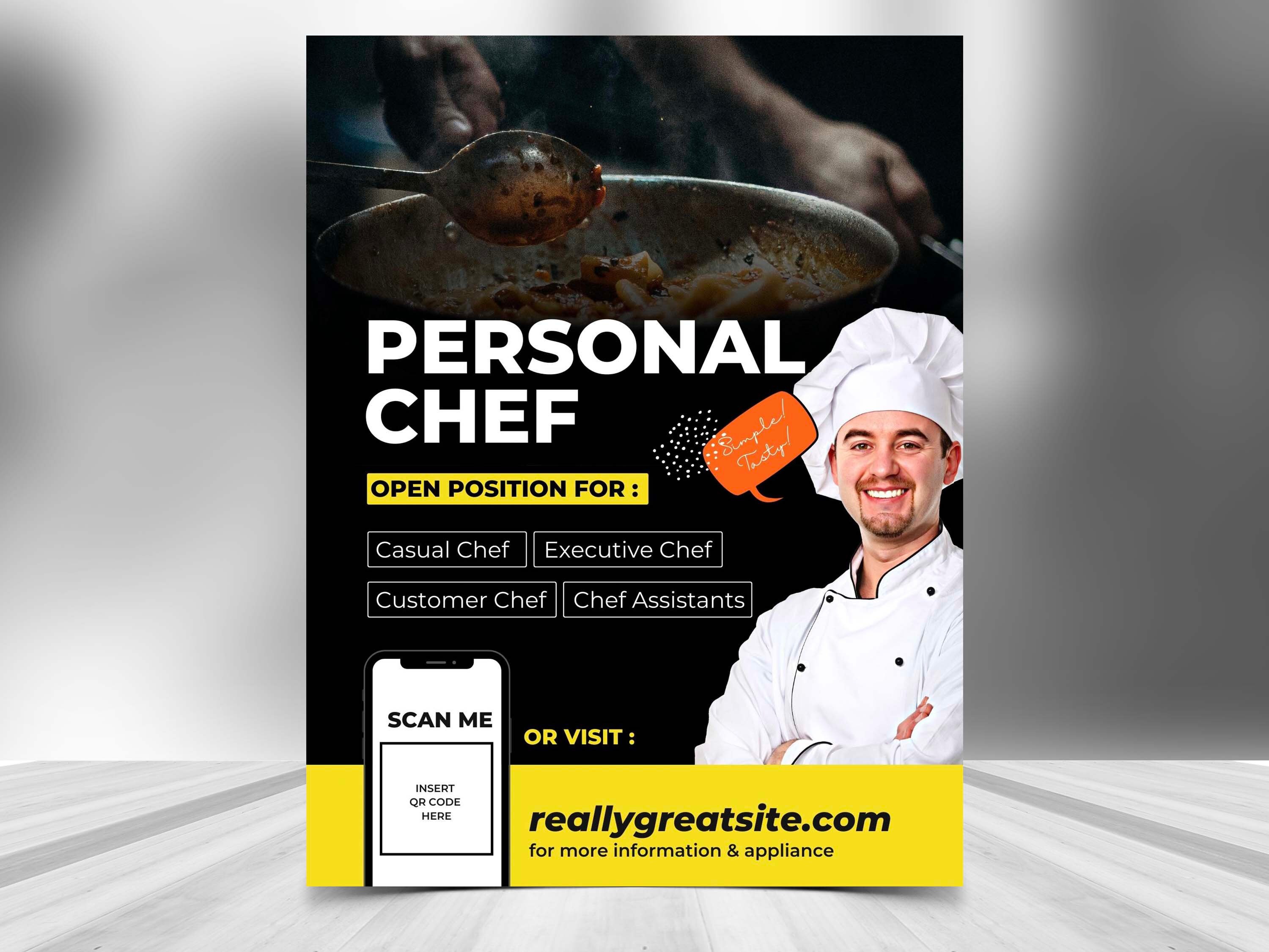 PERSONAL CHEF FLYER Diy, Editable Canva Template, Printable & Social ...