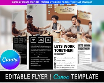 STAFFINF AGENCY FLYER Diy Editable Canva Template, Printable & Social ...