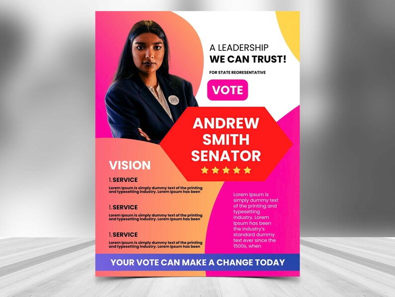 POLITICAL CAMPAIGN FLYERS Diy Editable Canva Template, Printable ...