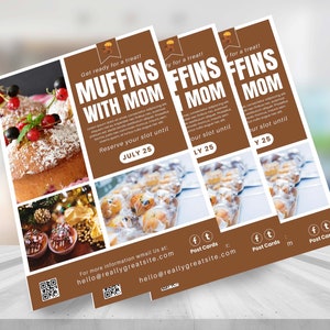 MUFFIN MOM FLYER Diy, Editable Canva Template, Printable & Social Media ...