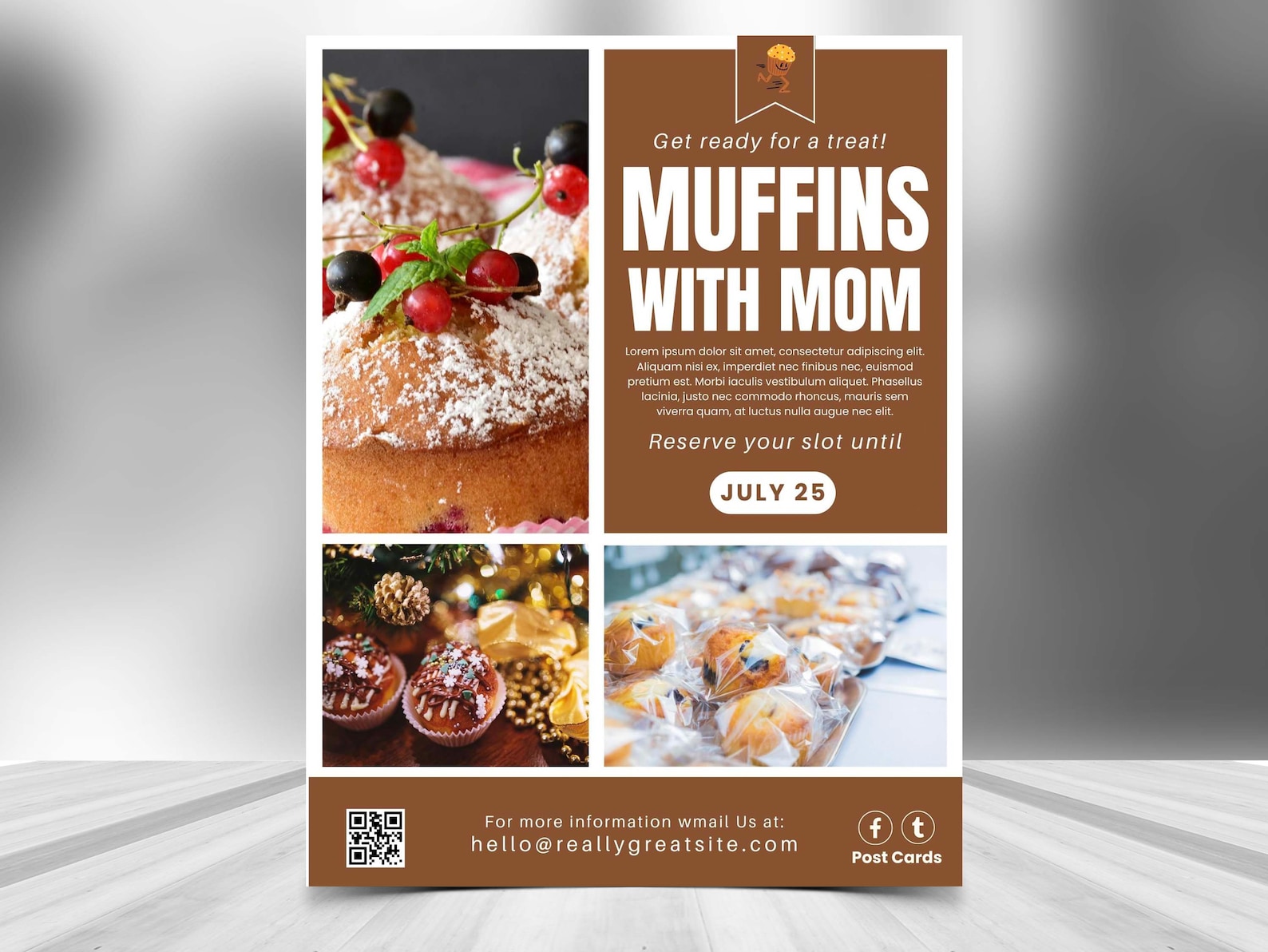 MUFFIN MOM FLYER Diy, Editable Canva Template, Printable & Social Media ...