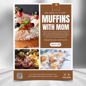 MUFFIN MOM FLYER Diy, Editable Canva Template, Printable & Social Media ...