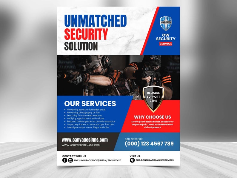 SECURITY SERVICE FLYER Diy Editable Canva Template, Printable & Social ...