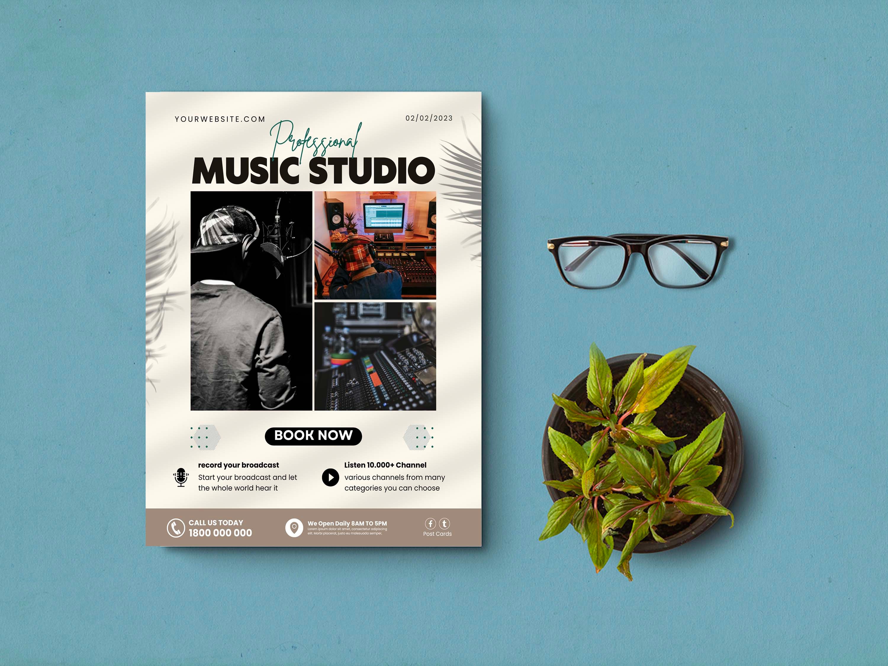 MUSIC STUDIO FLYER Diy Editable Canva Template, Printable & Social ...