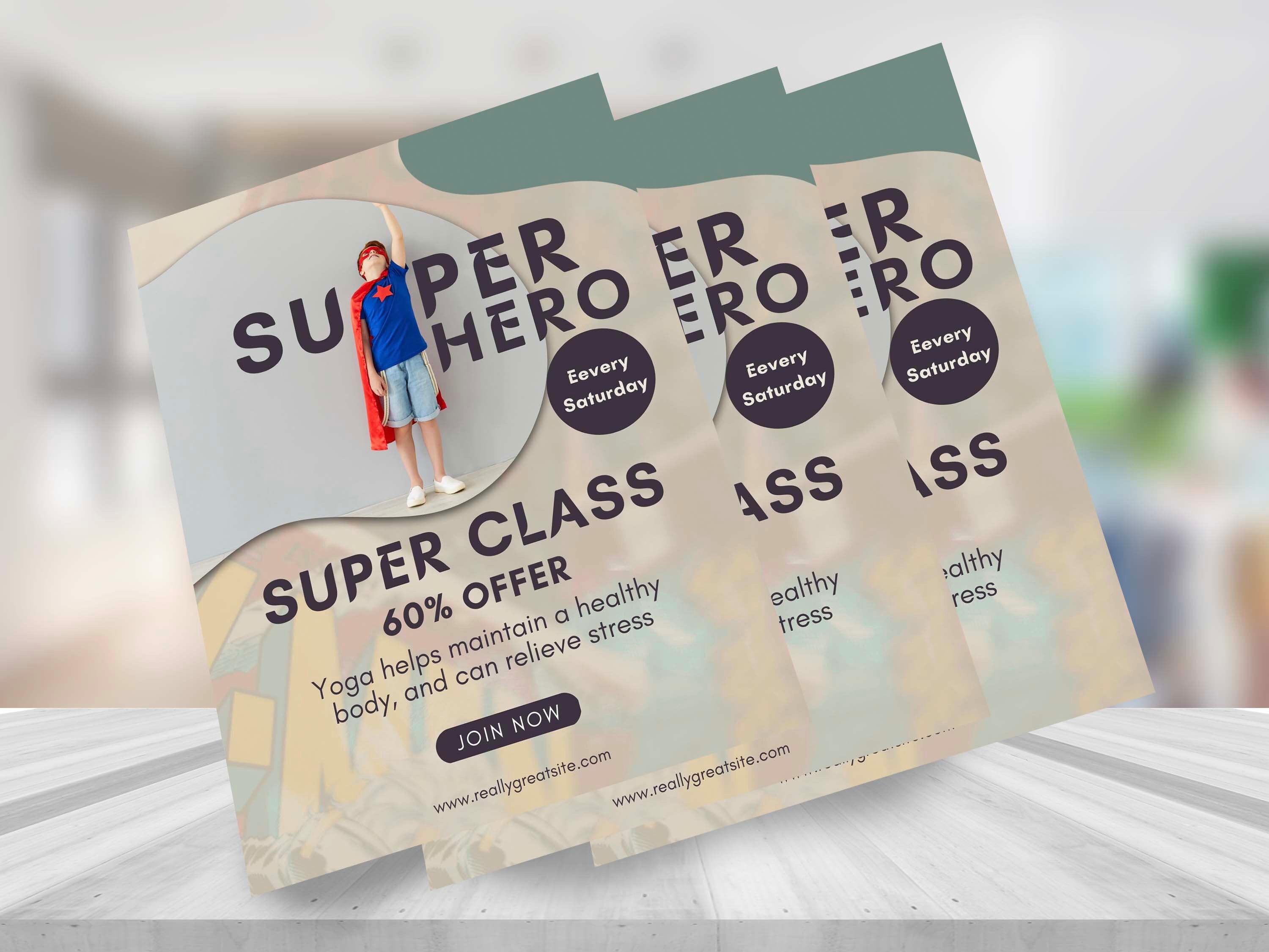 SUPER HERO FLYER Diy, Editable Canva Template, Printable & Social Media ...