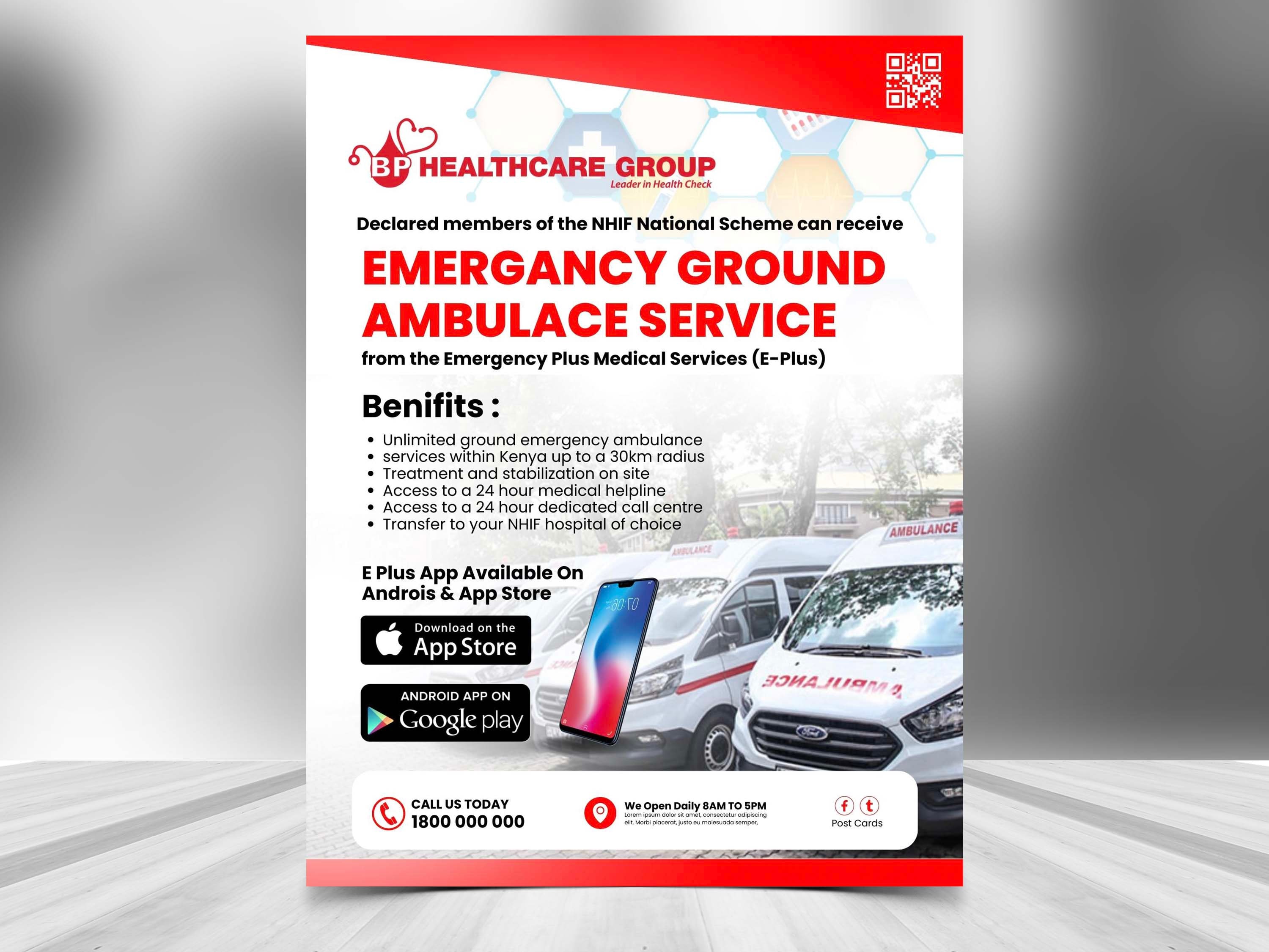 EMERGENCY MEDICAL SERVICE Flyer Diy Editable Canva Template, Printable ...