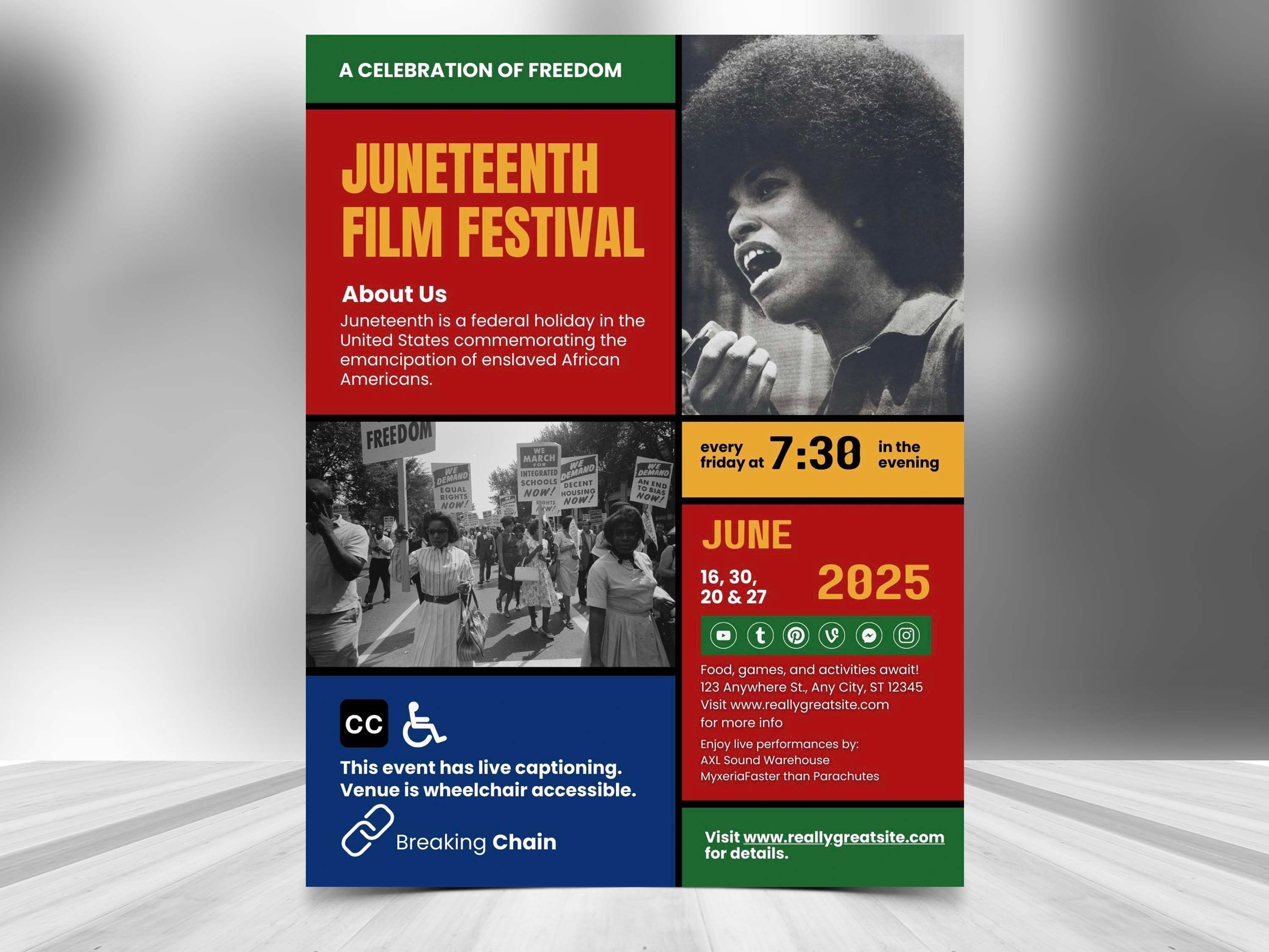 JUNETEENTH FLYER DIY Editable Canva Template, Printable & Social Media ...