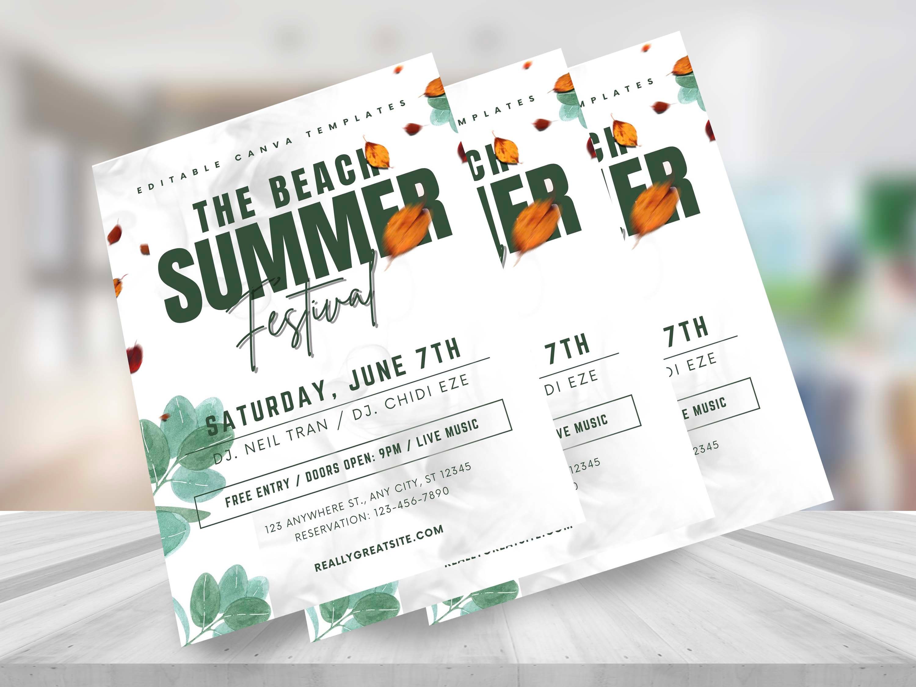 SUMMER PARTY FLYER Diy Editable Canva Template, Printable & Social ...