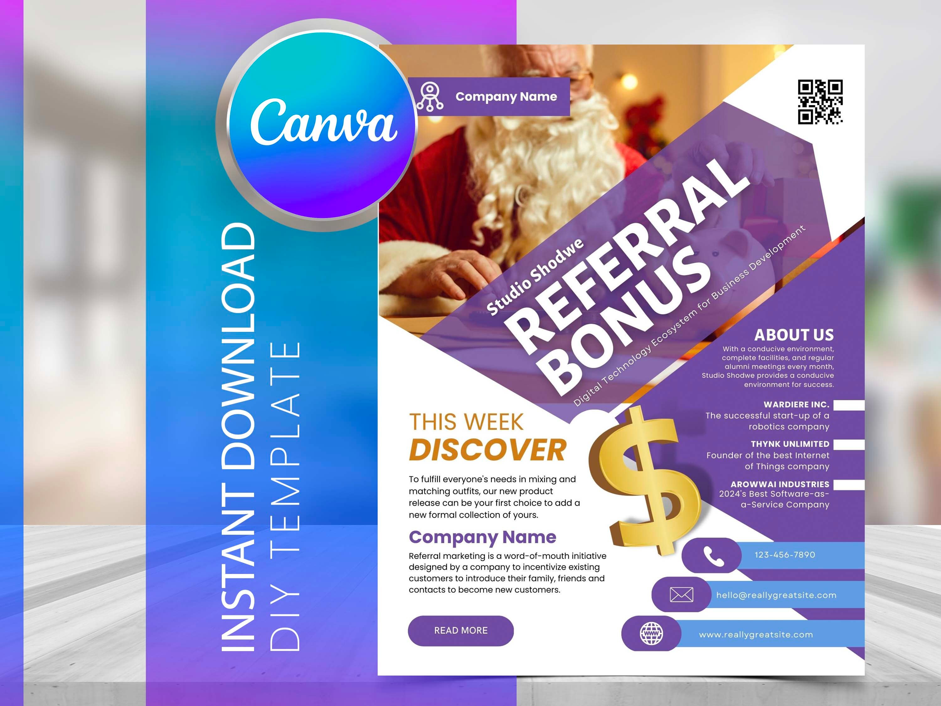 REFERRAL BONUS FLYERS Diy Editable Canva Template, Printable & Social ...
