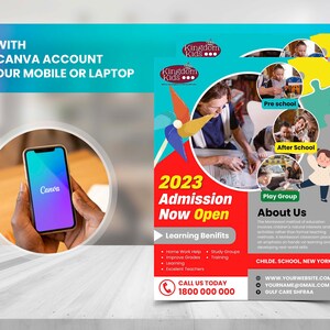 MONTESSORI FLYER DIY Editable Canva Template, Printable & Social Media ...