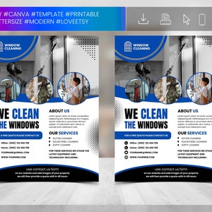 WINDOW CLEANING Flyer Diy Editable Canva Template, Printable & Social ...