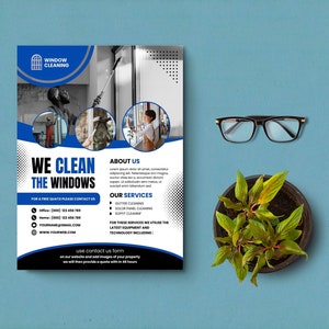 WINDOW CLEANING Flyer Diy Editable Canva Template, Printable & Social ...