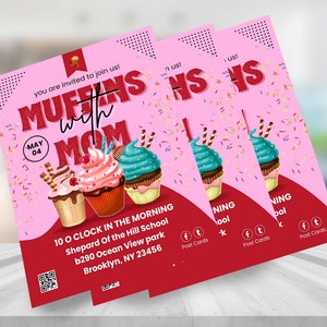 MUFFIN MOM FLYER Diy, Editable Canva Template, Printable & Social Media ...