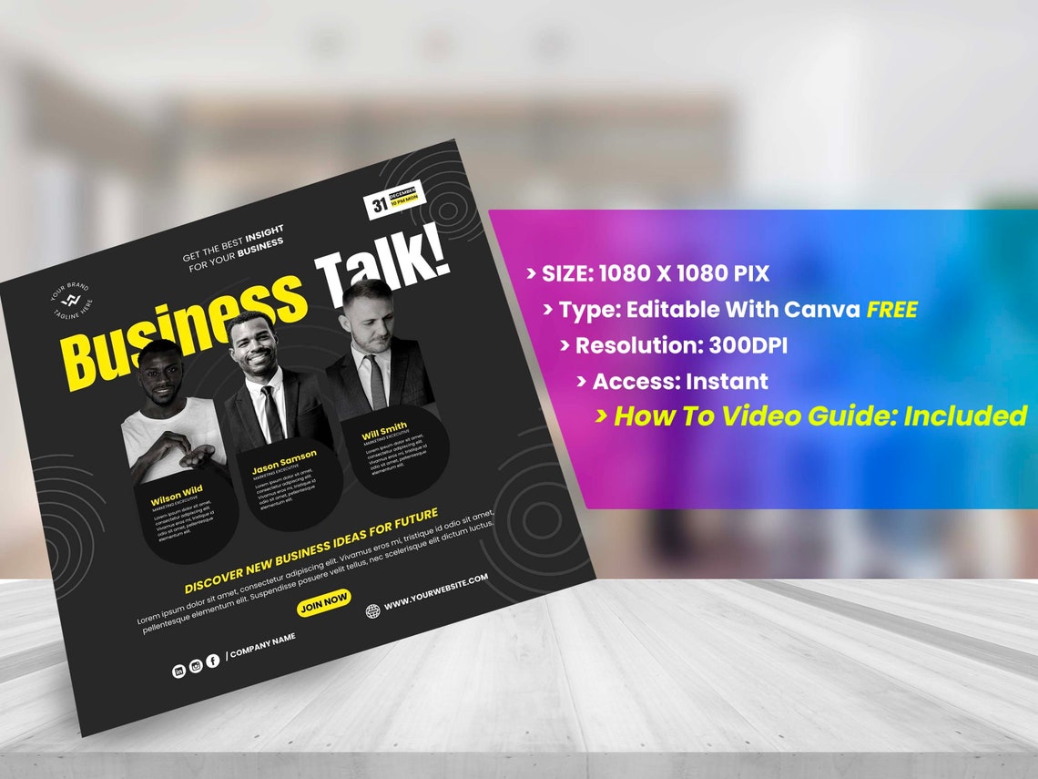 BUSINESS MEETING FLYER Diy Editable Canva Template, Printable & Social ...