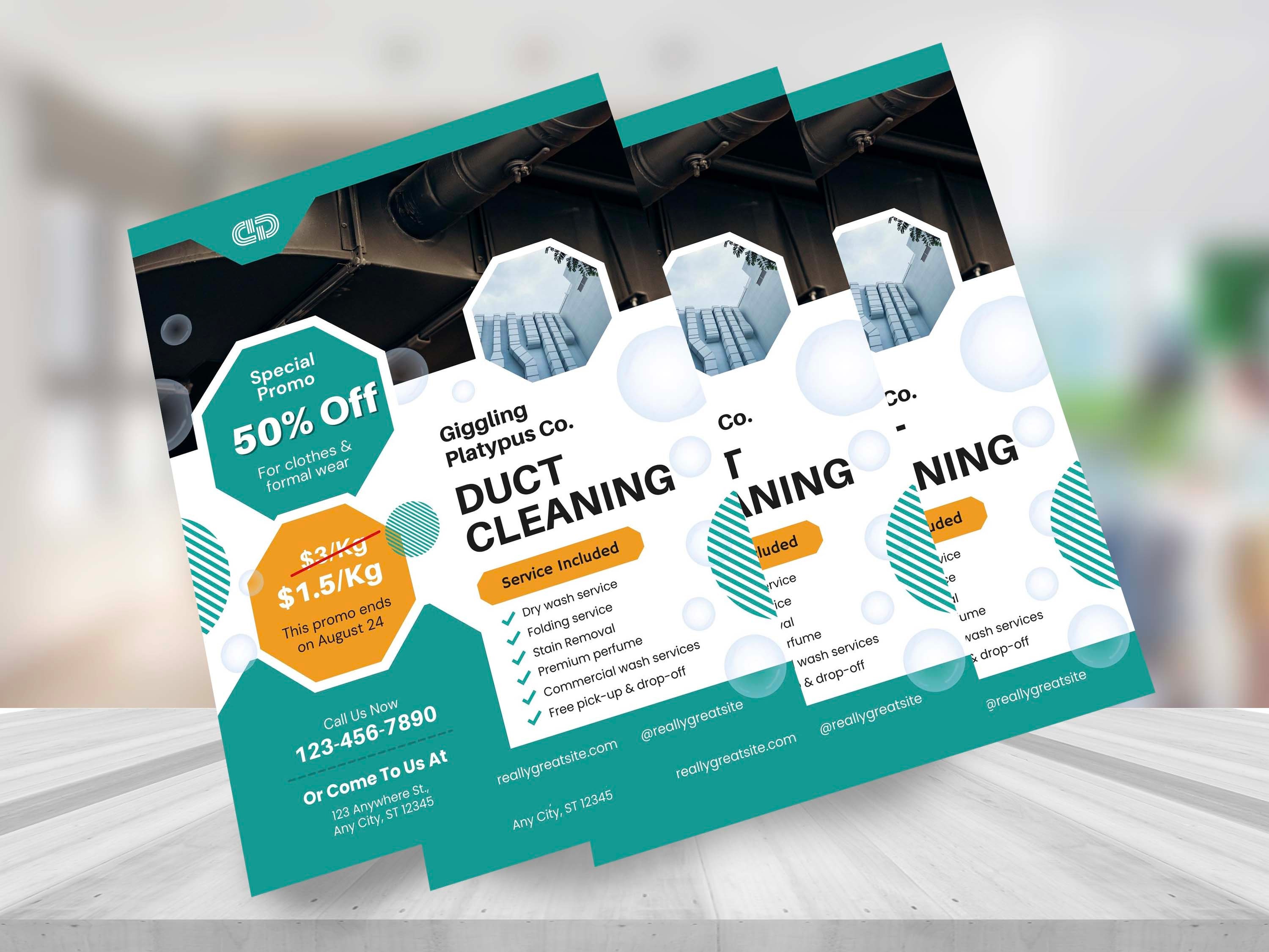 AIR DUCT CLEANING Flyer Diy Editable Canva Template, Printable & Social ...