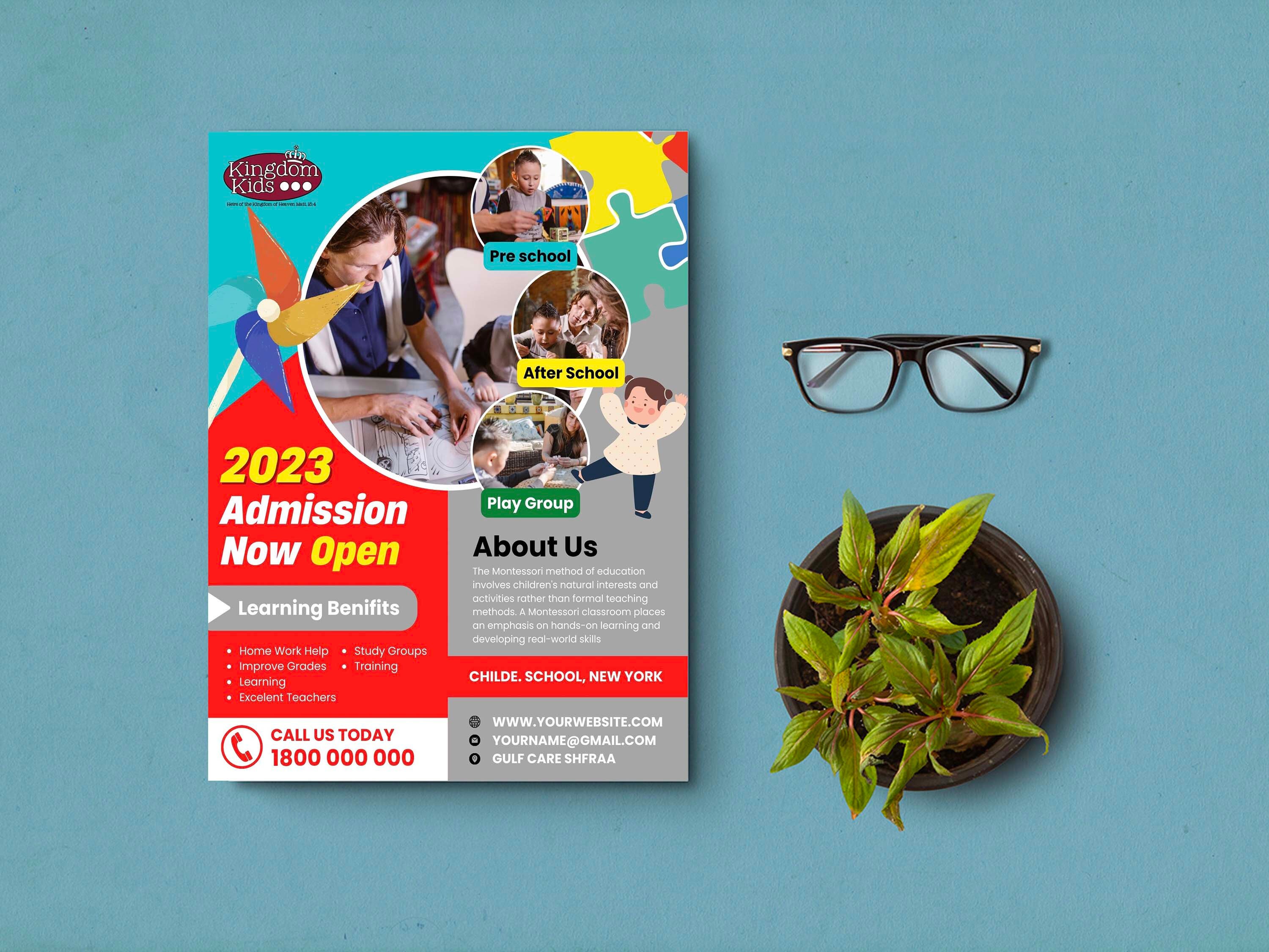 MONTESSORI FLYER DIY Editable Canva Template, Printable & Social Media ...