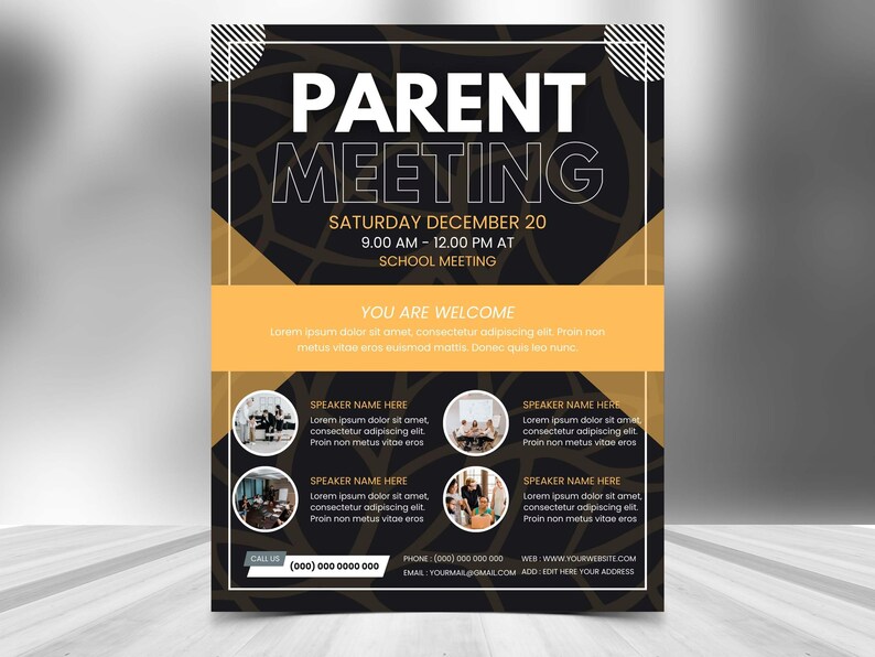 PARENTS MEETING FLYER Diy Editable Canva Template, Printable & Social ...