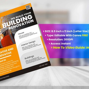 BUILDING RENOVATION FLYER Diy Editable Canva Template, Printable ...