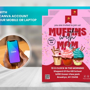 MUFFIN MOM FLYER Diy, Editable Canva Template, Printable & Social Media ...