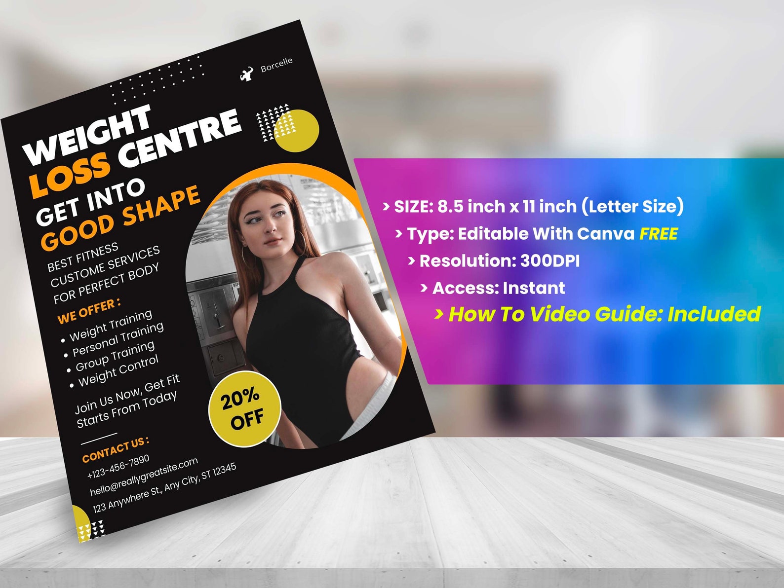 WEIGHT LOSE FLYER Diy, Editable Canva Template, Printable & Social ...