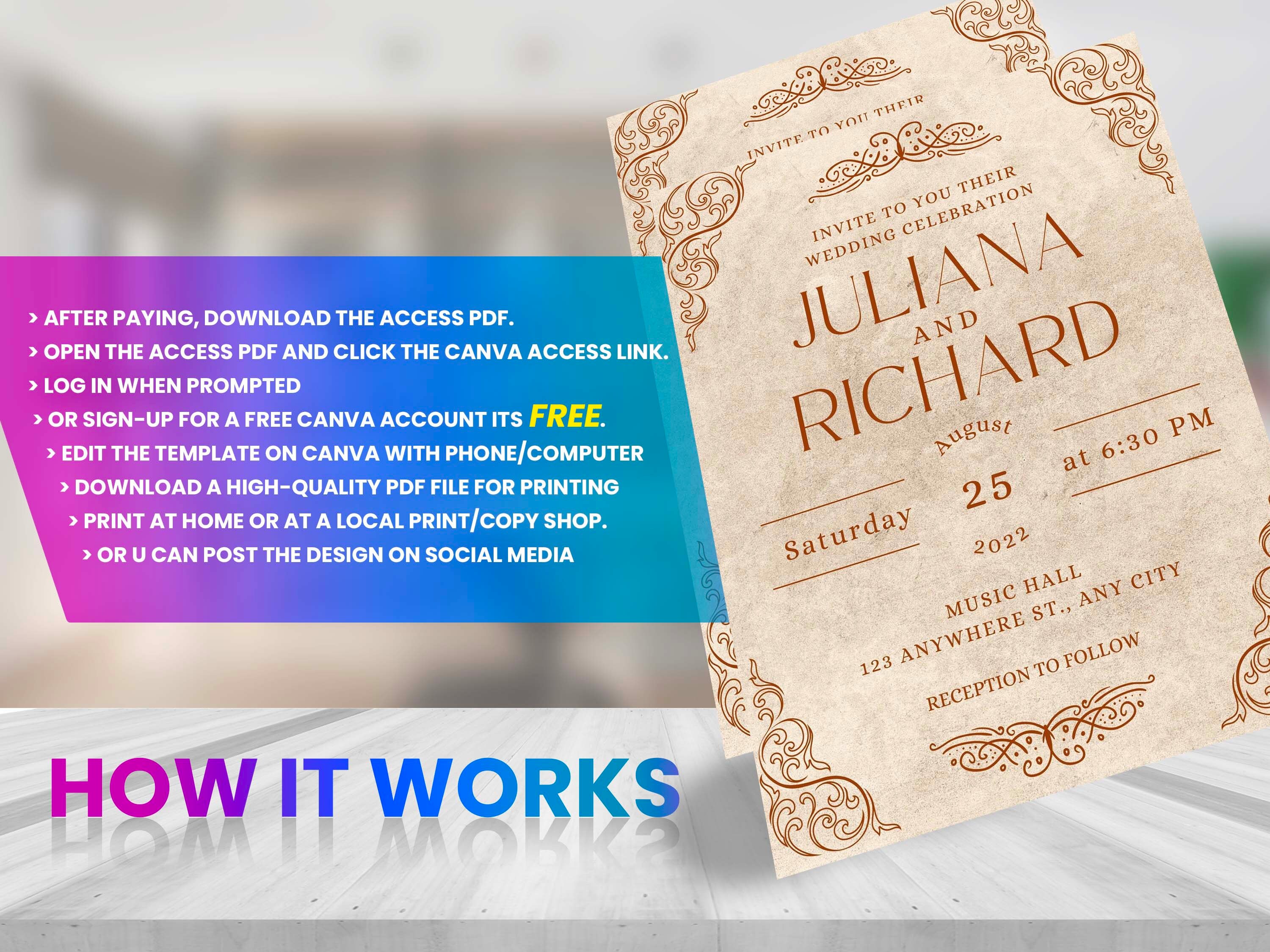 WEDDING VENUE FLYER Diy Editable Canva Template, Printable & Social ...