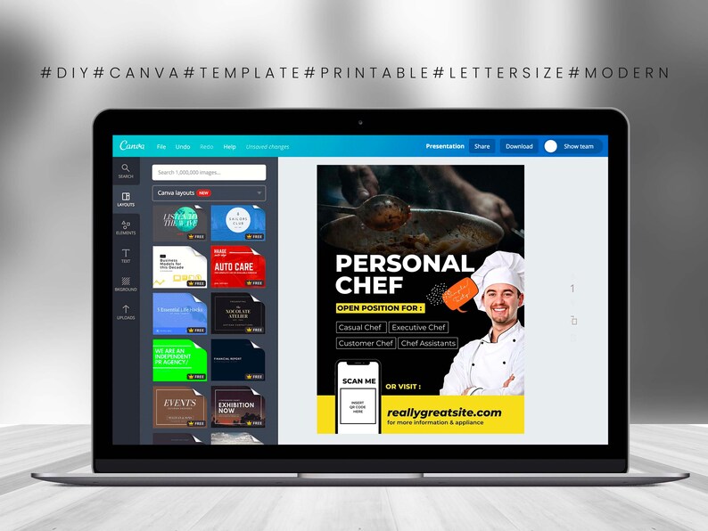 PERSONAL CHEF FLYER Diy, Editable Canva Template, Printable & Social ...