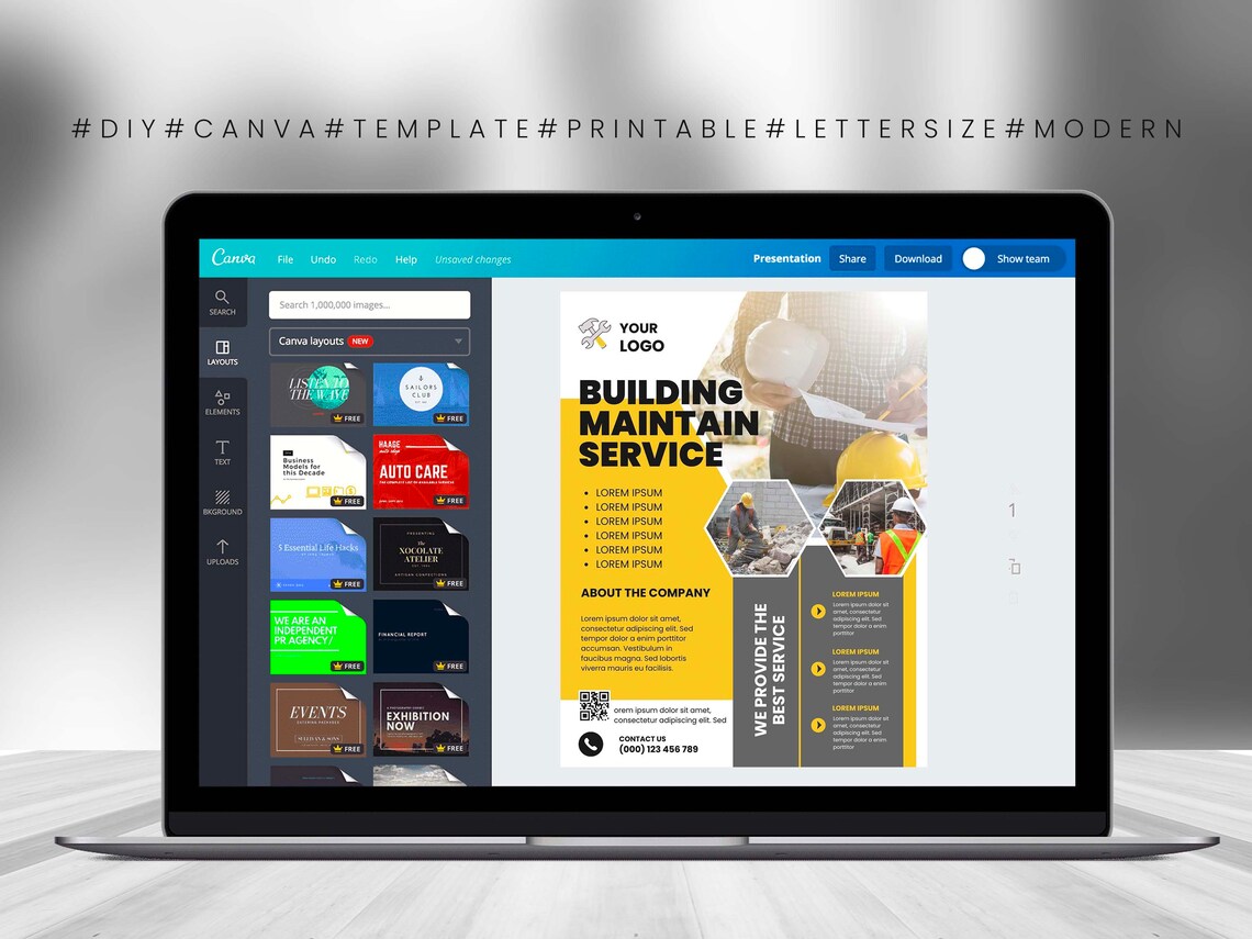 BUILDING MAINTENANCE SERVICE Flyer Diy Editable Canva - Etsy