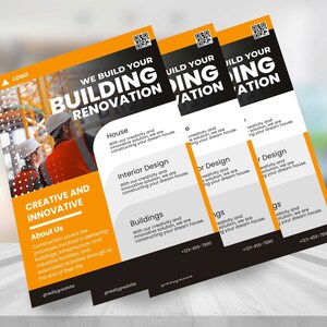 BUILDING RENOVATION FLYER Diy Editable Canva Template, Printable ...